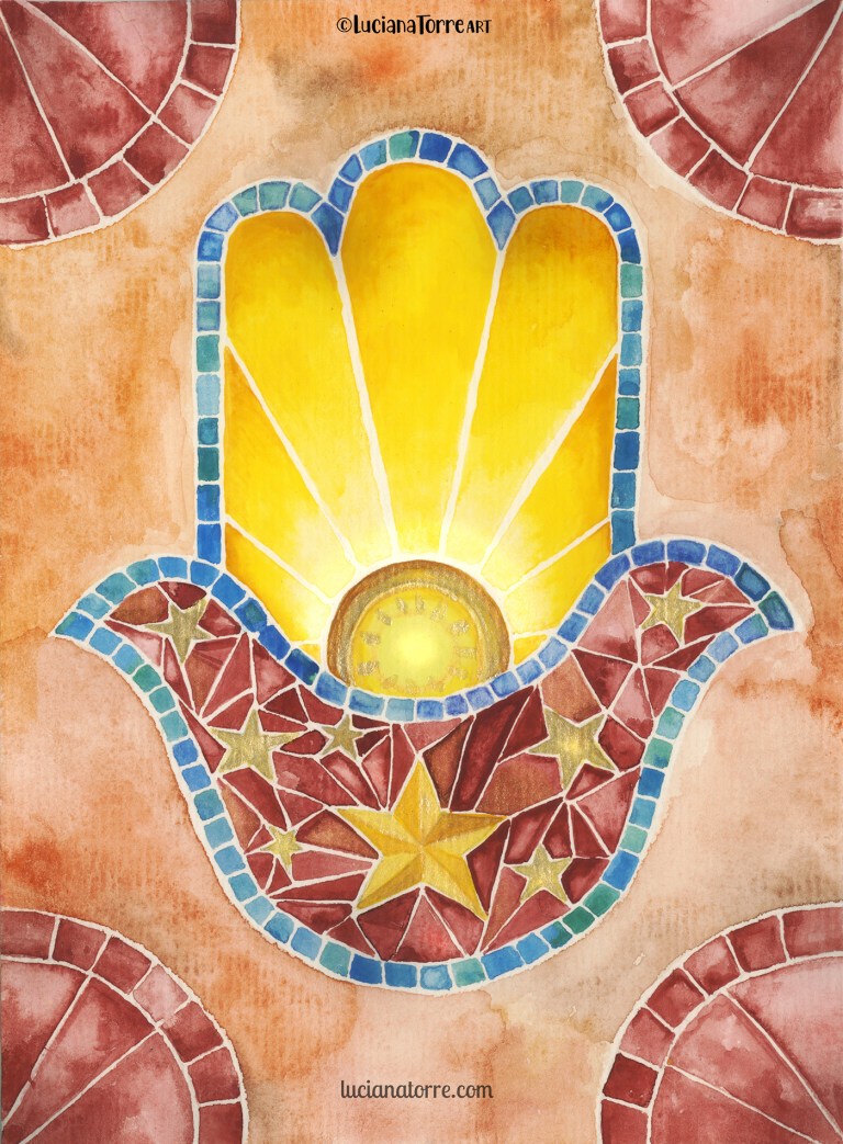 mandala & hamsa hand – Luciana Torre Art floral illustration ...